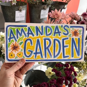 Hand Painted Outdoor Sign - Address Sign - Yard Sign - Garden Sign ...