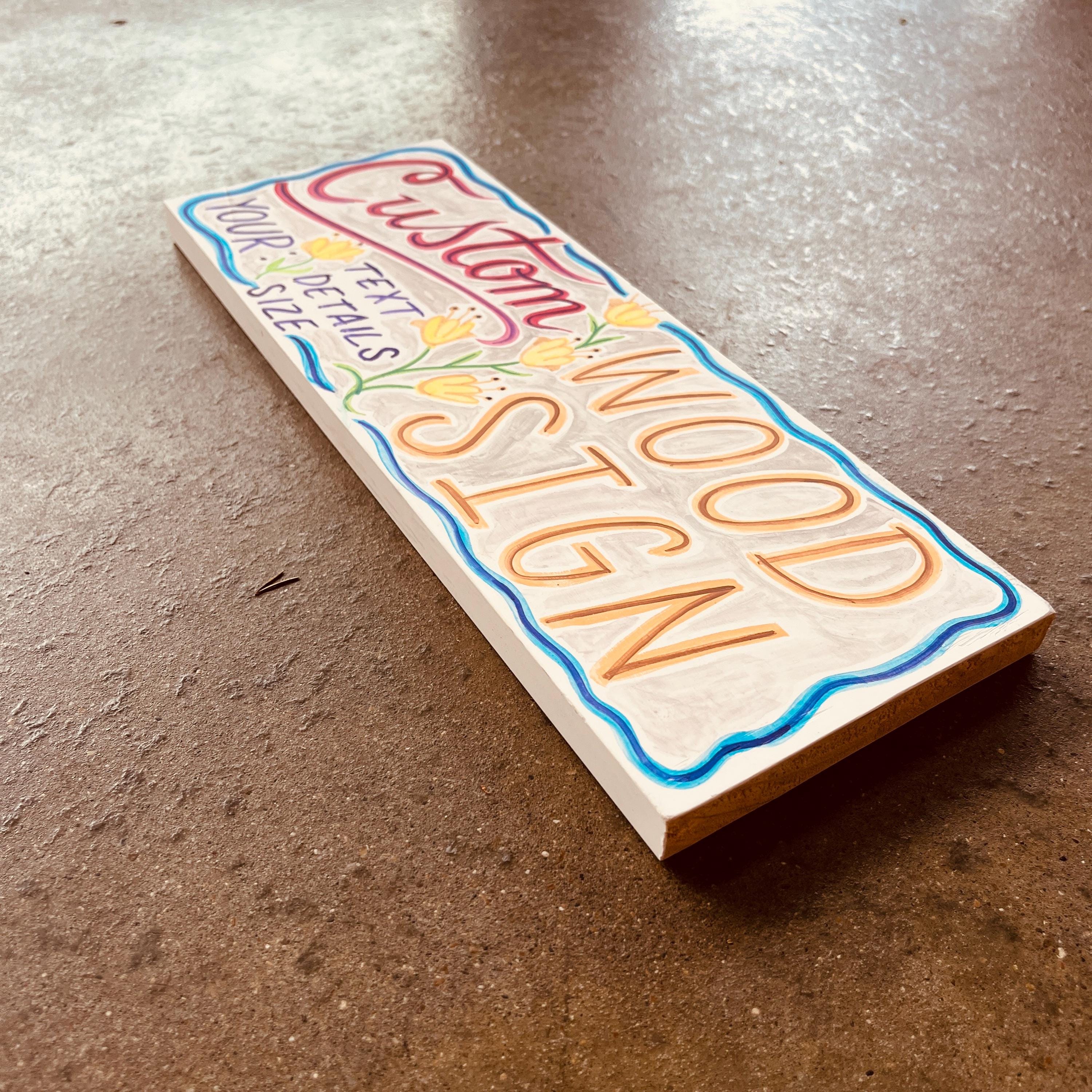 Hand Painted Personalized Garden Sign: Rustic Solid Wood, Weather ...