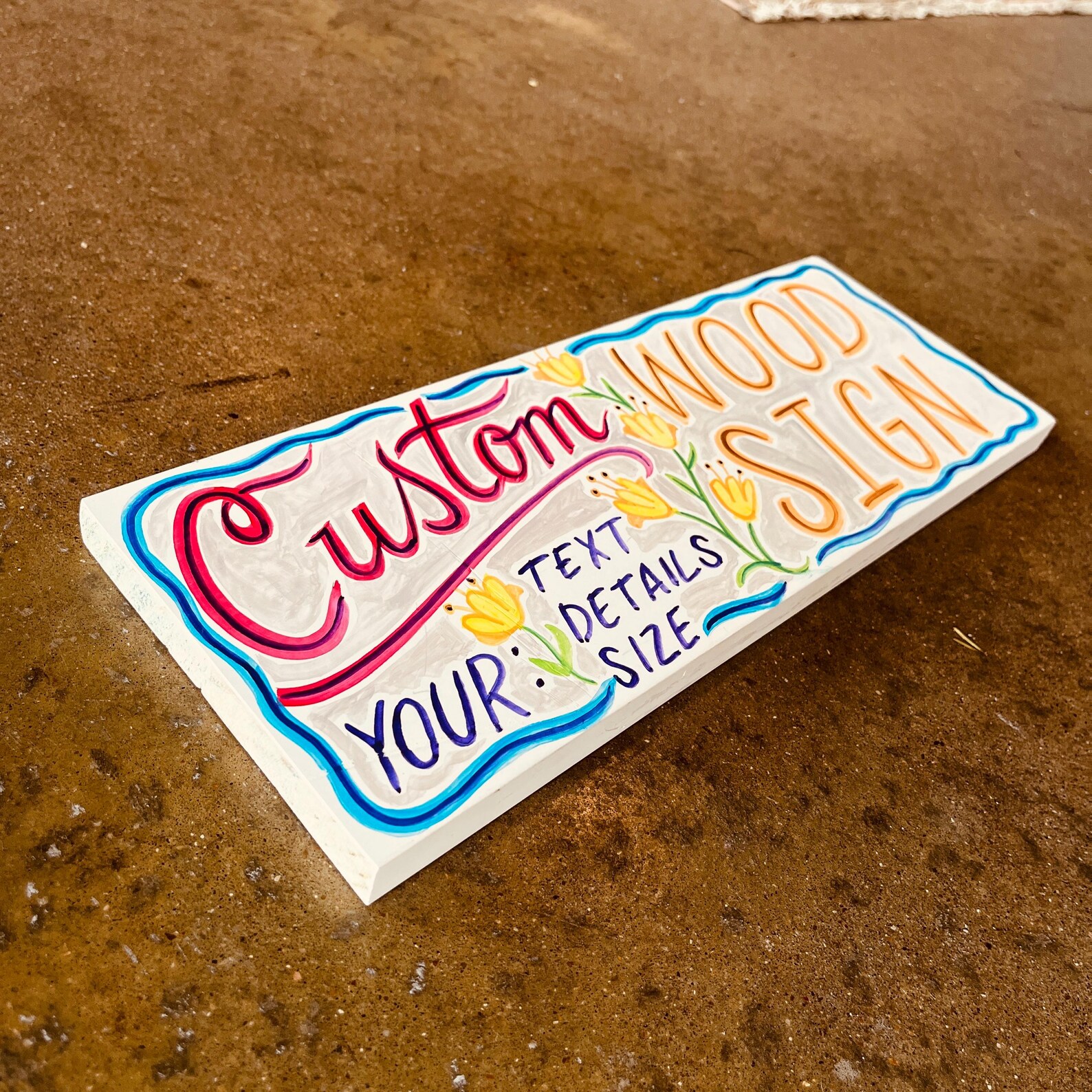 Hand Painted Personalized Garden Sign: Rustic Solid Wood, Weather ...