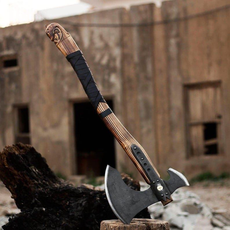 GOW Axe Replica, Axe From Carbon Steel Scandinavian-inspired Cosplay ...