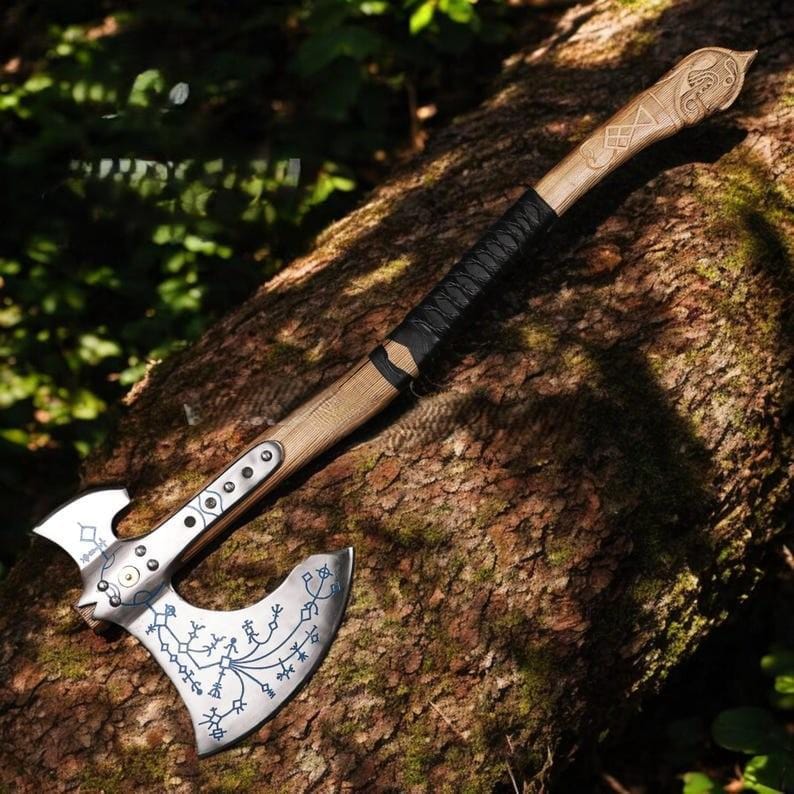 GOW Axe Replica, Axe From Carbon Steel Scandinavian-inspired Cosplay ...