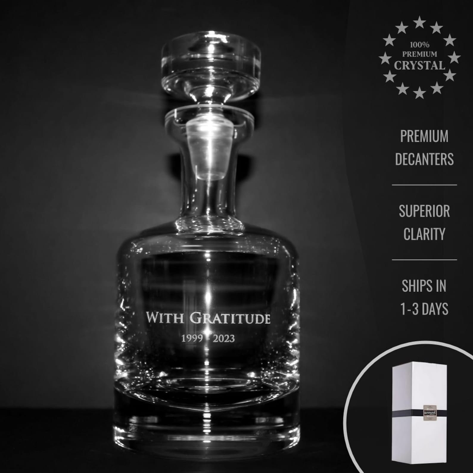Engraved Crystal Whiskey Decanter Set: Personalized Groomsmen Gift - Etsy