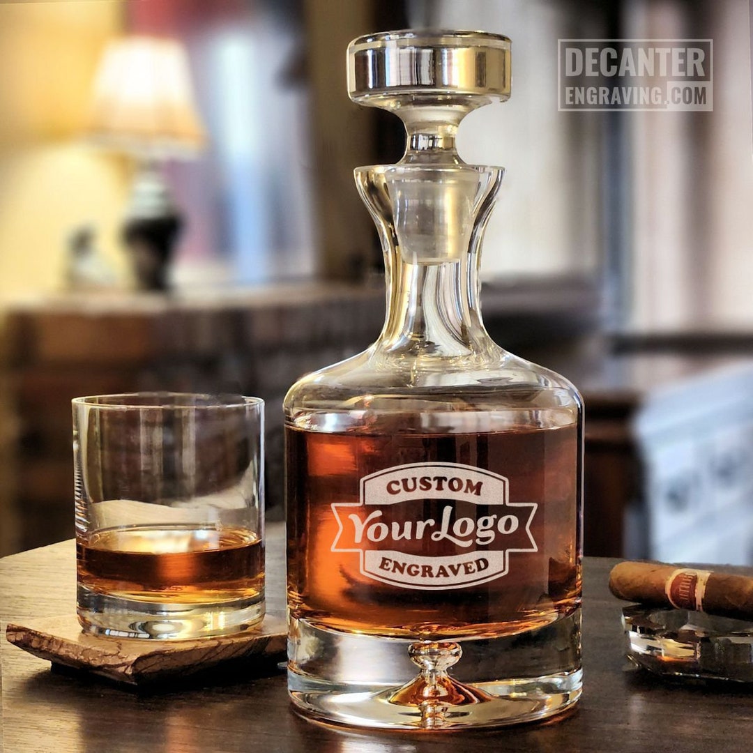 Personalized Crystal Whiskey Decanter W/ Custom Engraved Logo ...