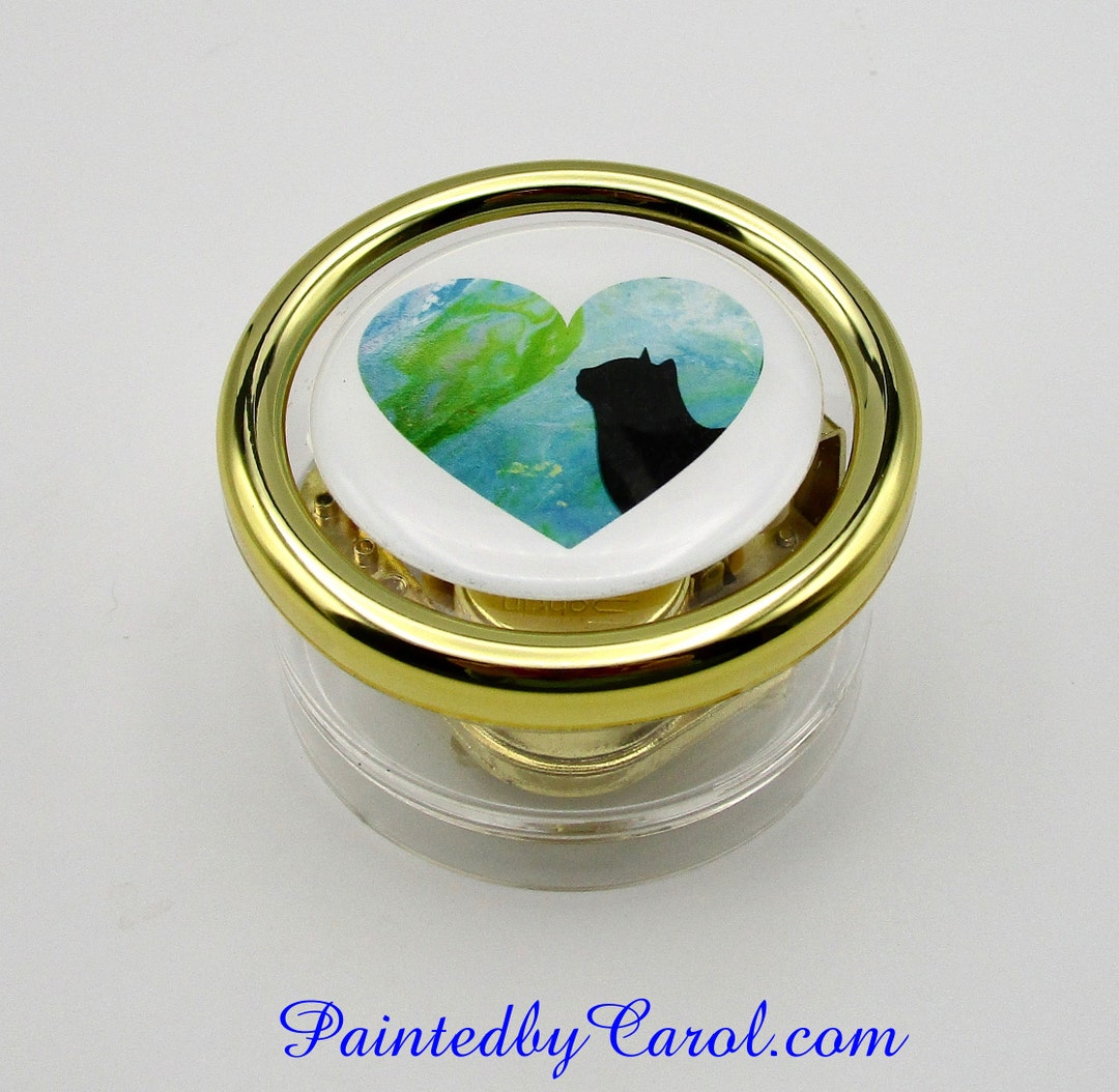 Cat Music Box, Cat Silhouette Gifts, Cat Mom Gift, Cat Music Box, Wind ...