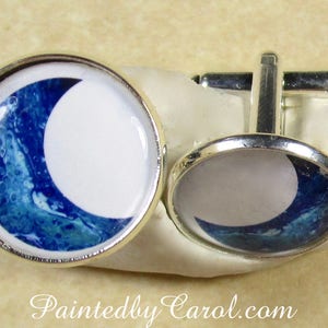 Blue Moon Cufflinks Blue Moon Accessories Blue Moon Mens - Etsy
