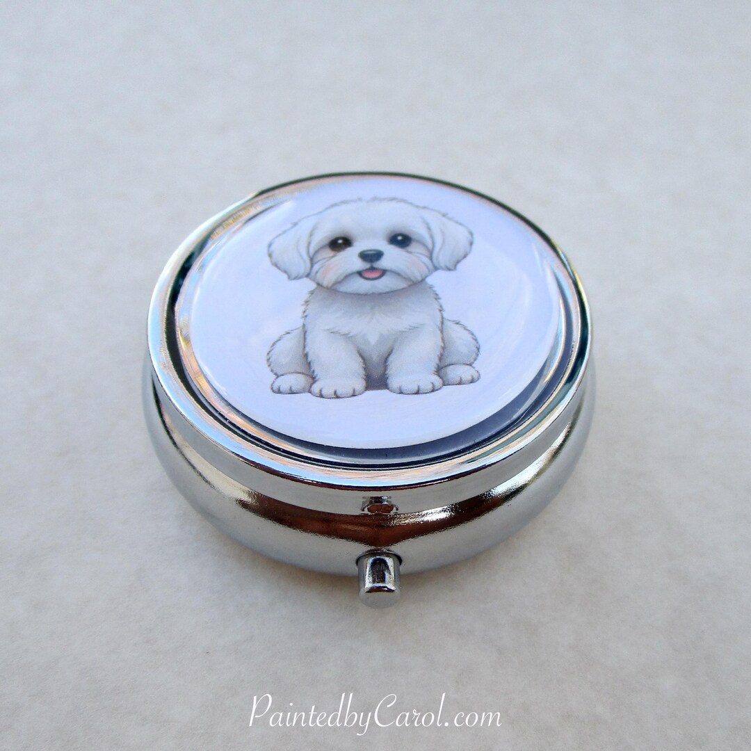 Maltese Pillbox, Maltese Pill Container, Maltese Mint Box, Maltese ...