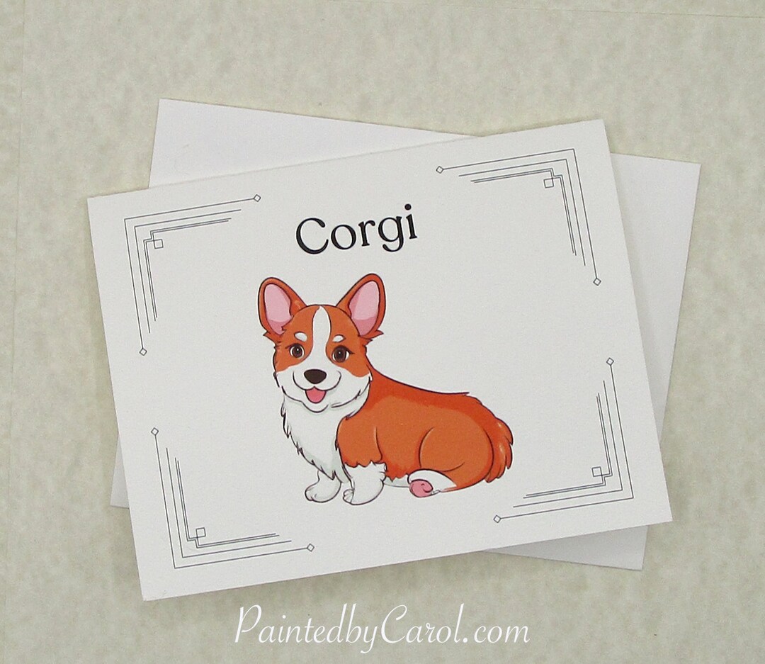 Corgi Note Cards, Corgi Cards, Corgi Stationery, Red Corgi Gifts, Corgi Cards, Corgi Mom Gifts ...