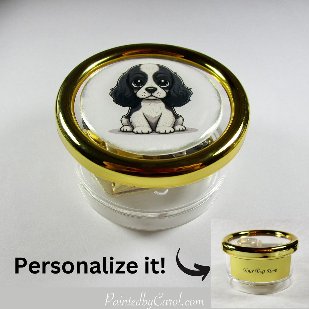 Parti-color Cocker Spaniel Music Box, Personalized Dog Mom or Dad Gifts ...