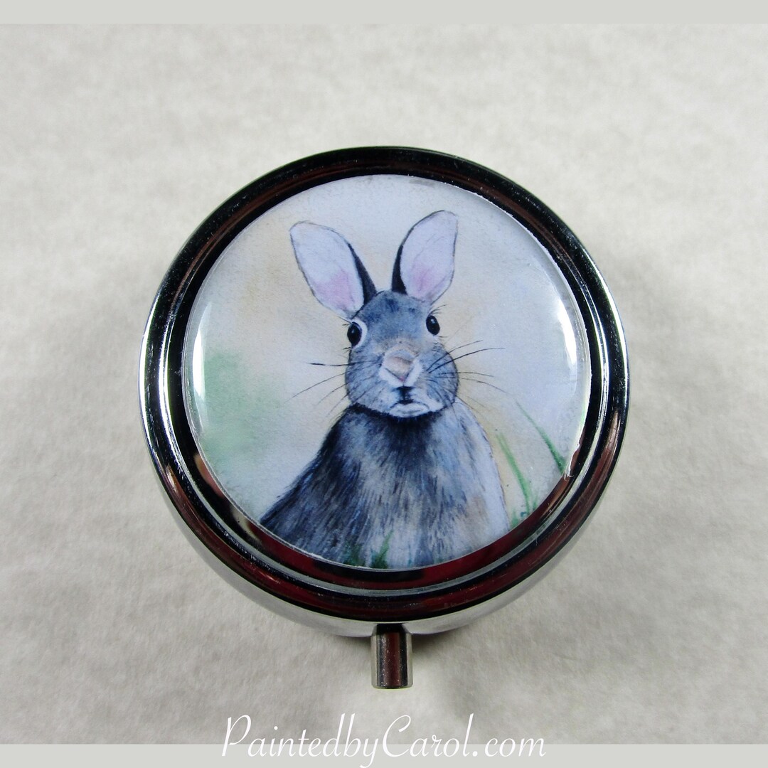 Bunny Rabbit Pillbox, Bunny Pill Case, Rabbit Gifts, Bunny Mint Case ...