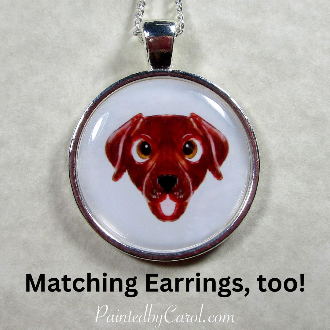 Chocolate Labrador Retriever Cartoon Pendant, Chocolate Lab Gifts ...