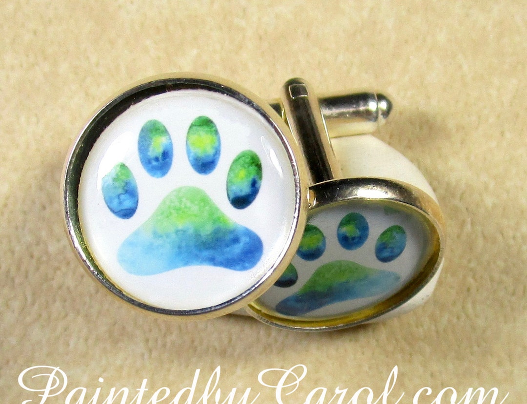 Paw Print Cufflinks Paw Print Mens Gifts Paw Print Gifts - Etsy