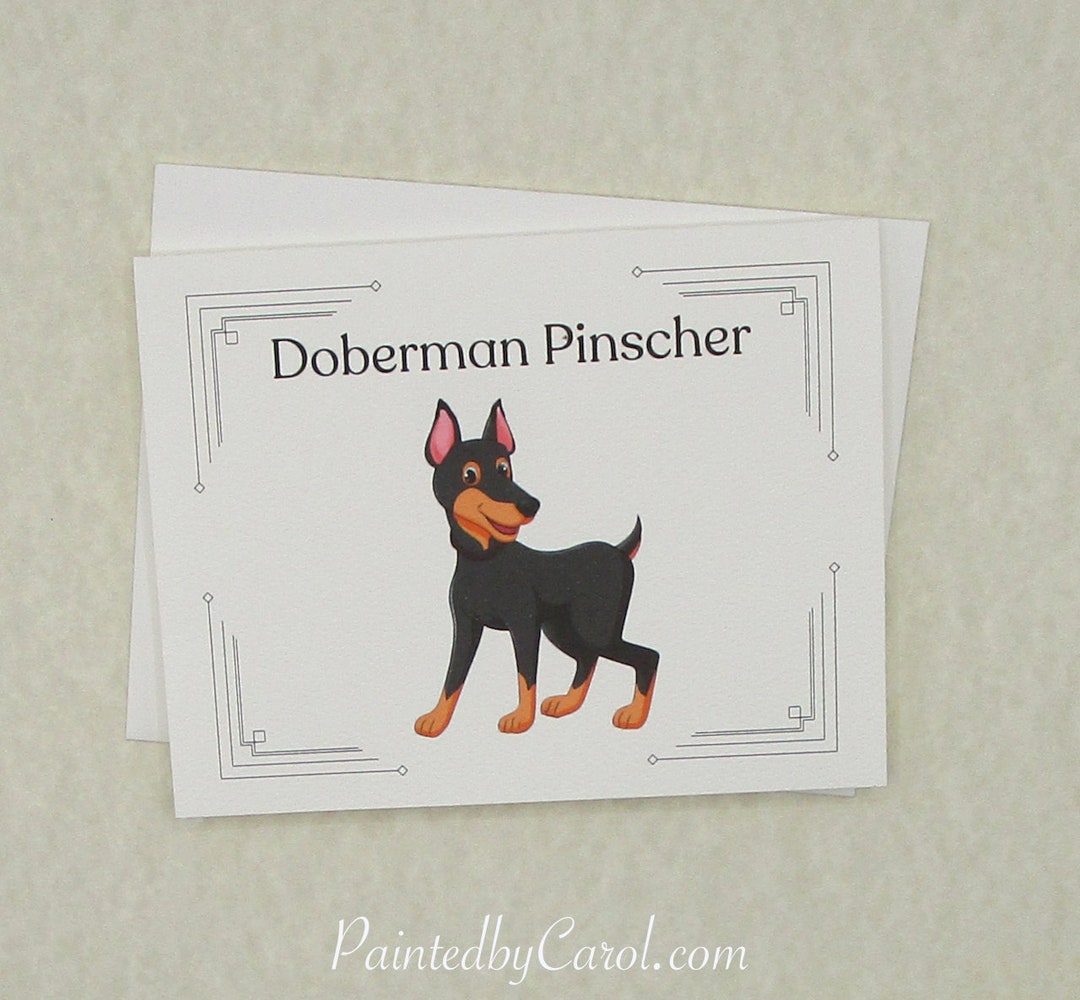 Doberman Pinscher Note Cards, Doberman Stationery, Doberman Gifts ...