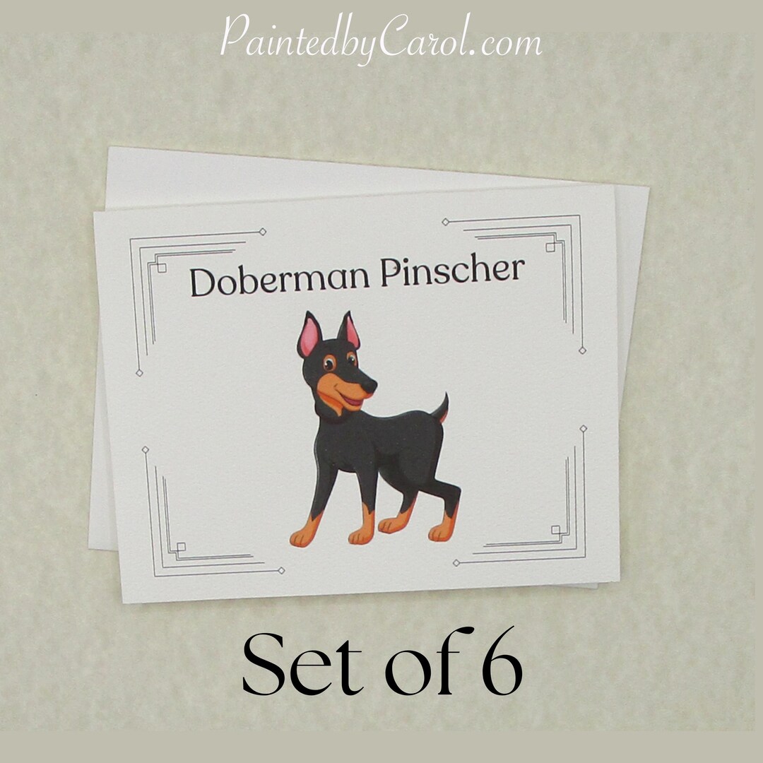 Doberman Pinscher Note Cards, Doberman Stationery, Doberman Gifts ...