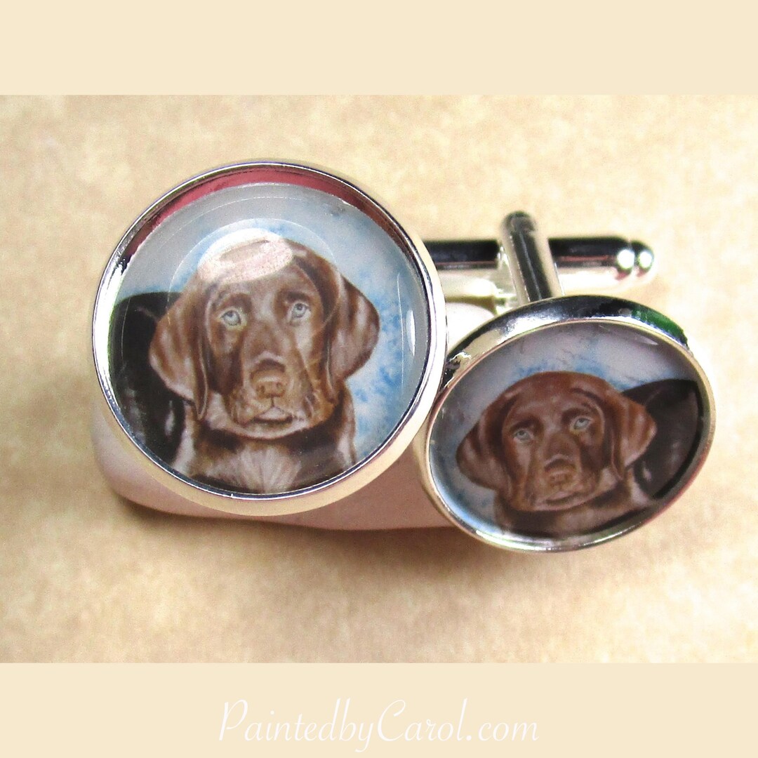 Chocolate Labrador Retriever Portrait Cufflinks, Chocolate Labrador ...