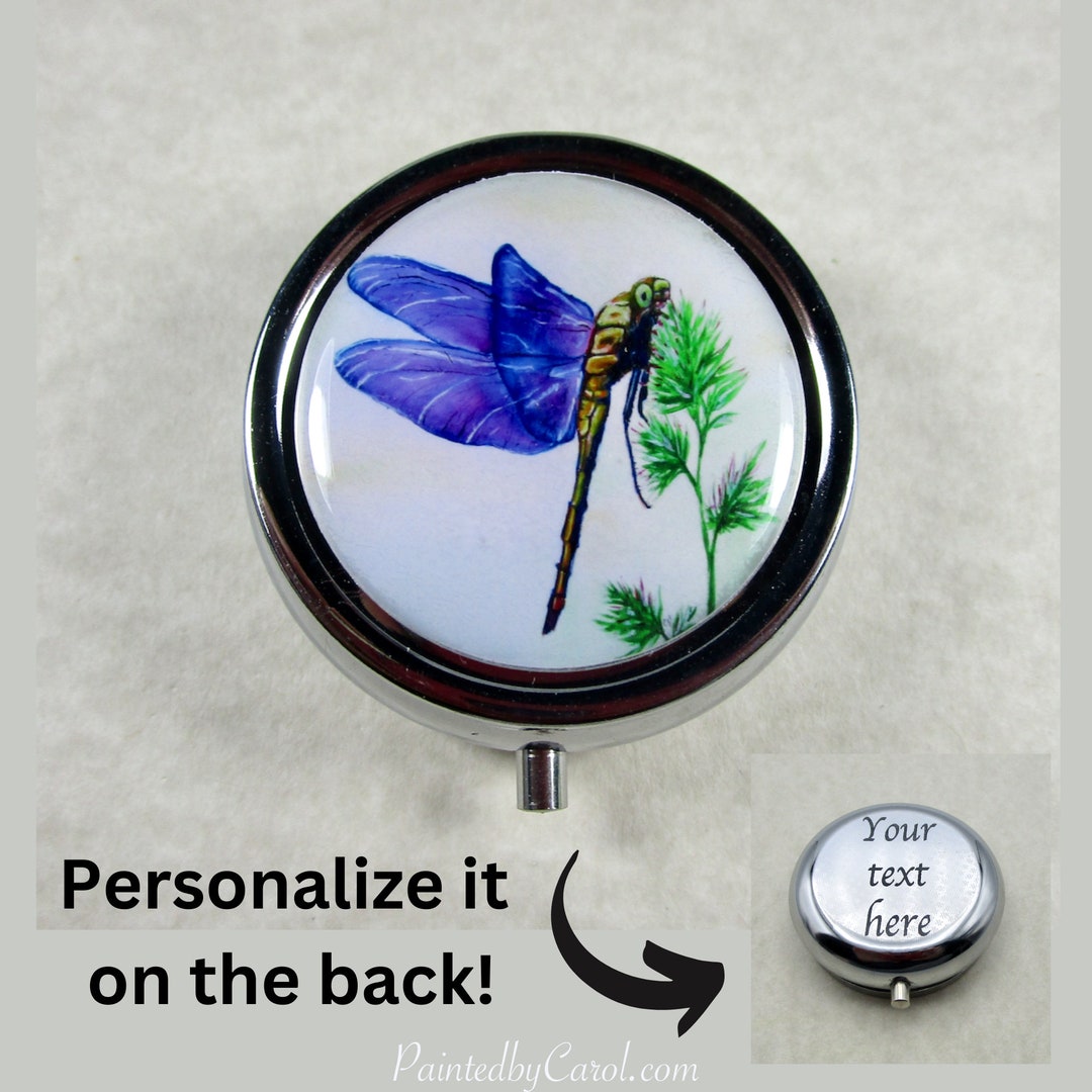 Dragonfly Pillbox, Dragonfly Pill Box, Dragonfly Trinket Box, Dragonfly ...