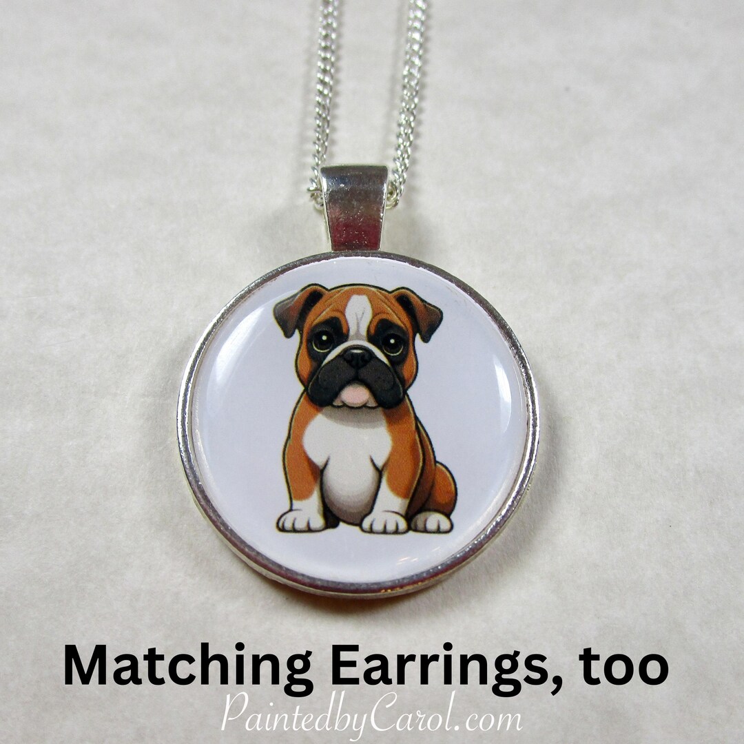 Boxer Puppy Pendant, Boxer Necklace, Boxer Jewelry, Boxer Gifts, Boxer ...