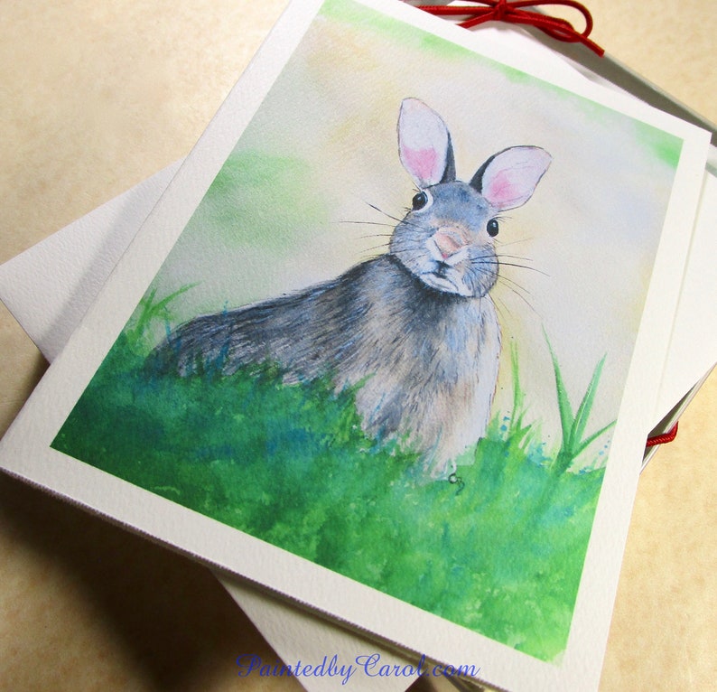 Bunny Note Cards Rabbit Stationery Cottontail Blank Cards - Etsy