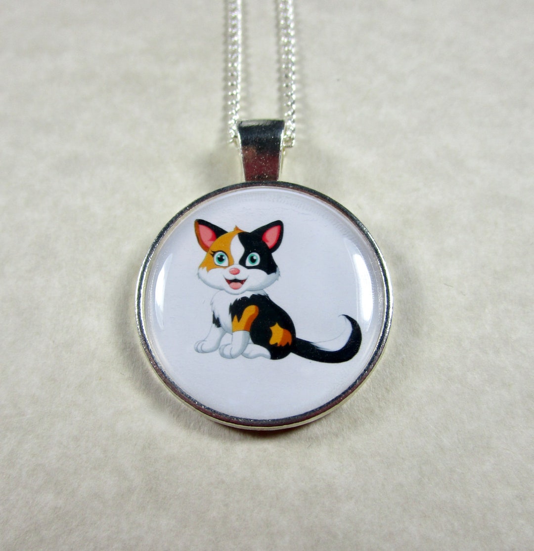 Calico Cat Pendant, Cat Jewelry, Cat Necklace, Cat Mom Gifts, Calico ...