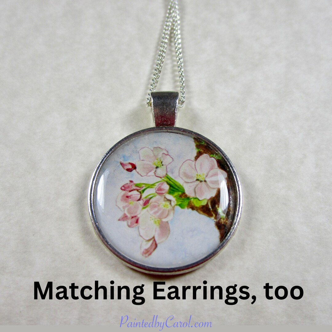 Cherry Blossom Necklace, Spring Flower Pendant / Pink Floral Jewelry ...