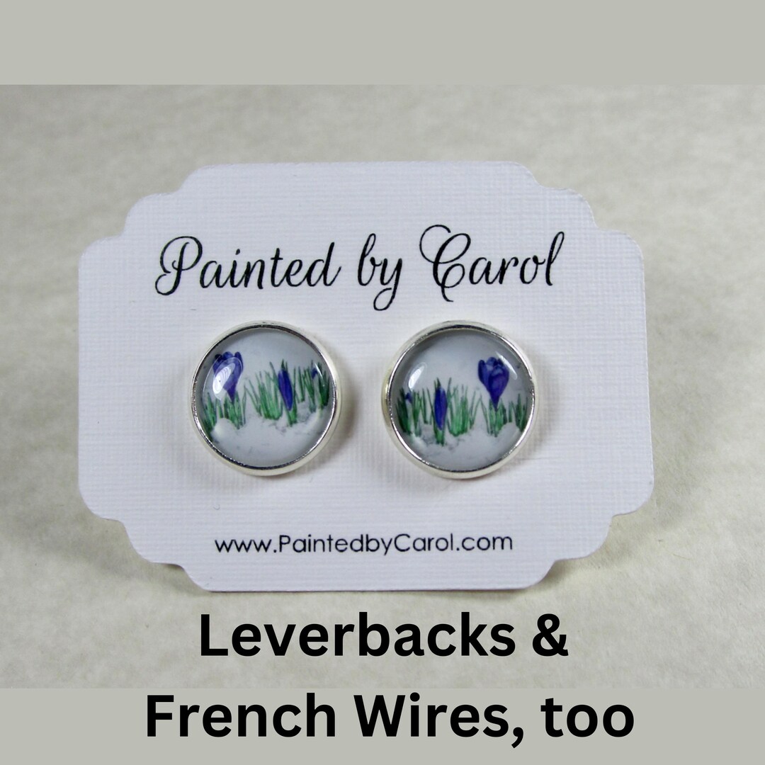 Crocus Earrings, Crocus Jewelry, Crocus Studs, Crocus Lever Backs ...