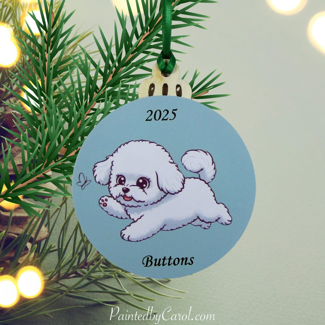Bichon Frise Christmas Ornament: Personalized Pet Holiday Decoration - Etsy
