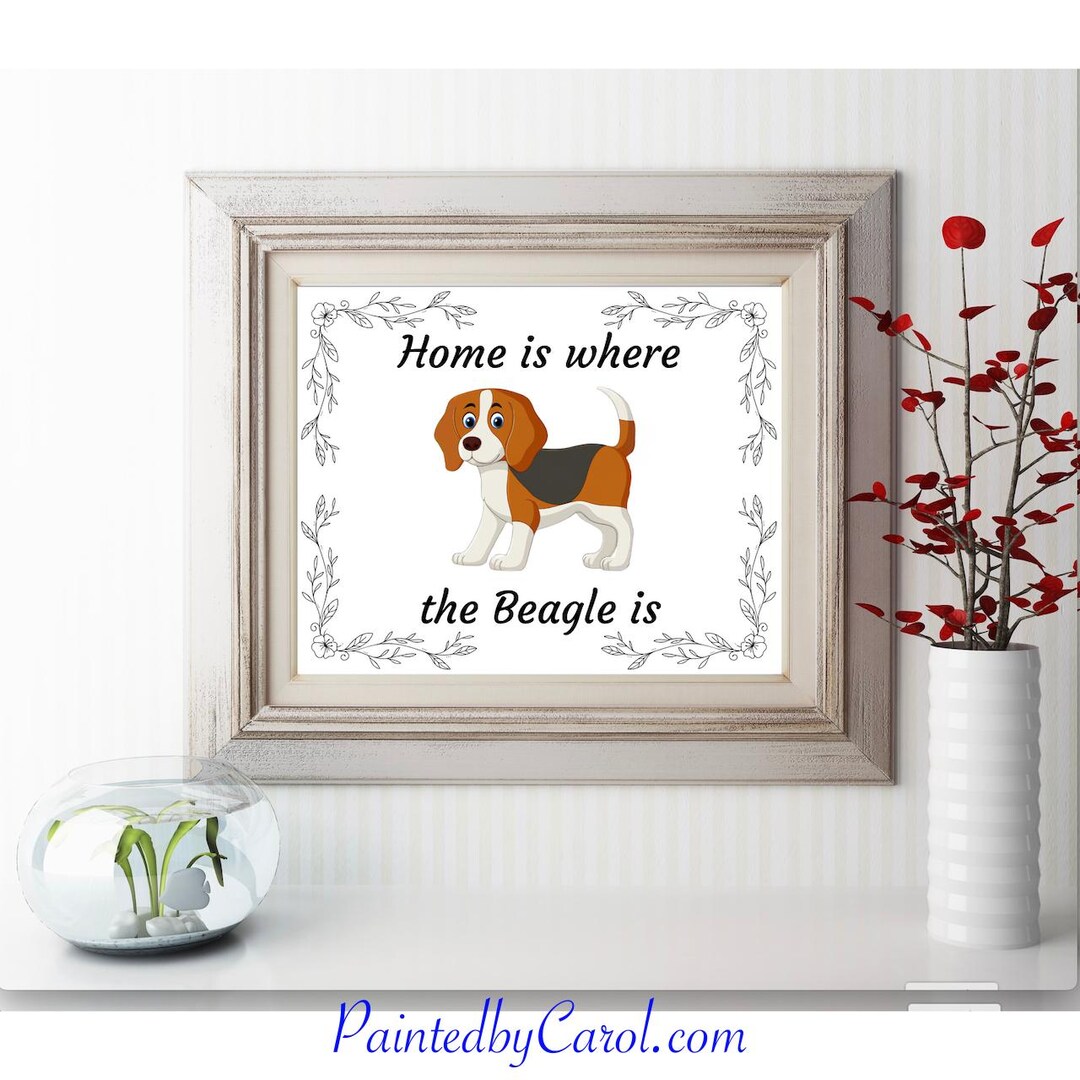 Beagle Print, Beagle Digital Download, Print at Home Wall Art, Beagle ...