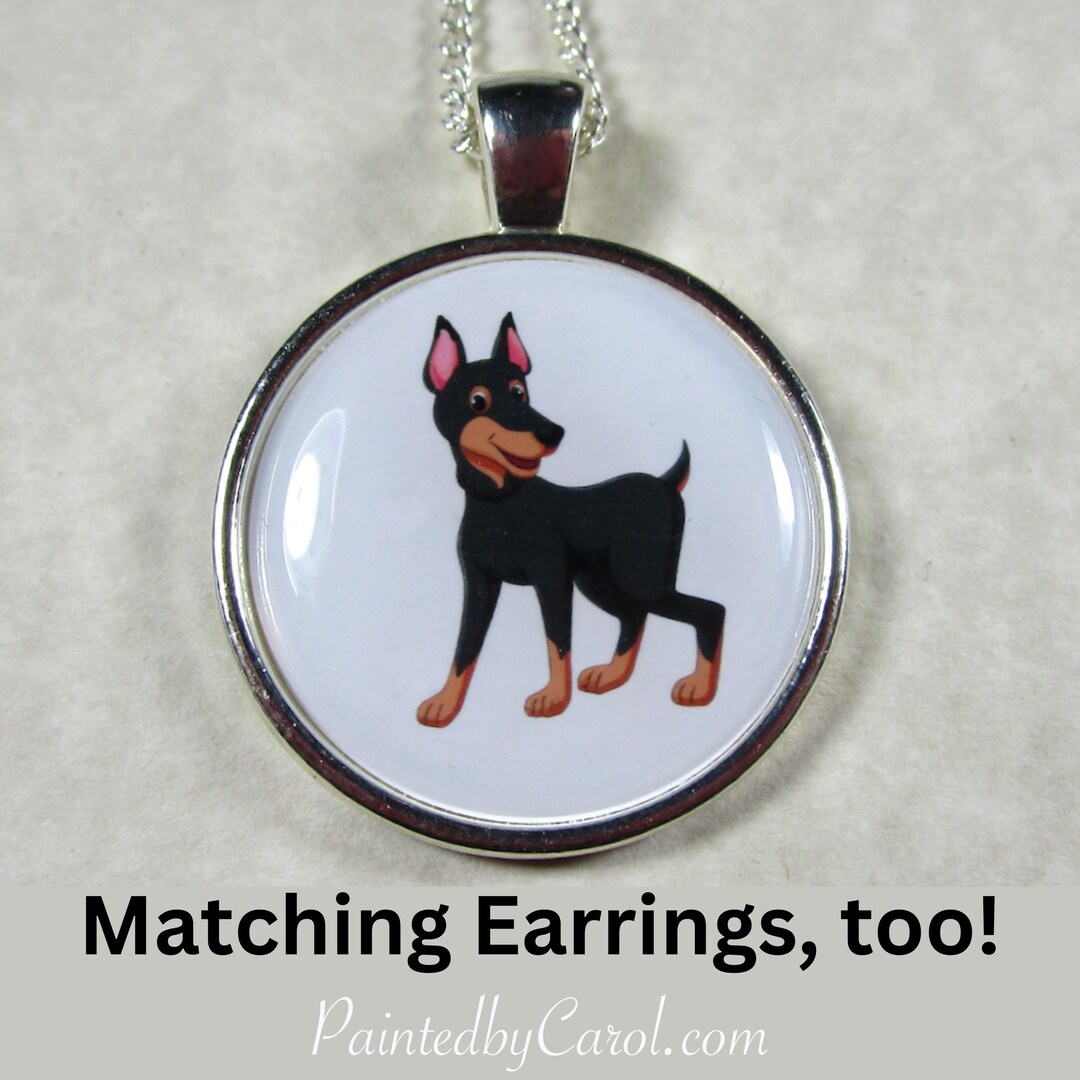 Doberman Pinscher Necklace, Doberman Pendant, Doberman Jewelry ...