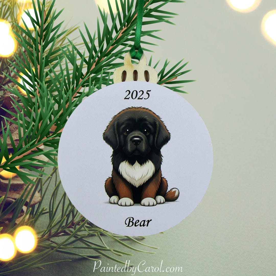 Newfoundland Dog Christmas Ornament: Personalized Newfie Holiday ...