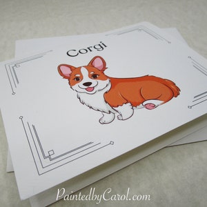 Corgi Note Cards, Corgi Cards, Corgi Stationery, Red Corgi Gifts, Corgi ...