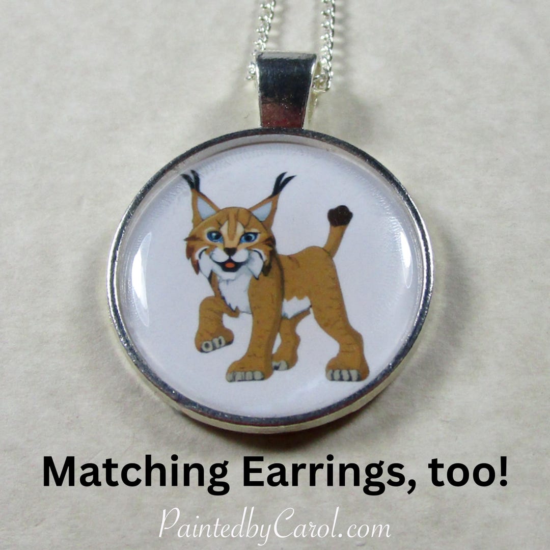 Bobcat Pendant, Bobcat Jewelry, Bobcat Necklace, Bobcat School Mascot ...