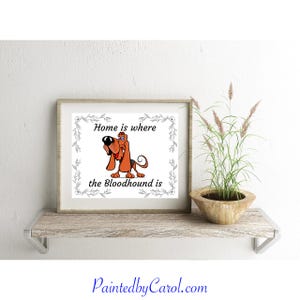 Bloodhound Print, Bloodhound Digital Download, Print at Home Wall Art ...