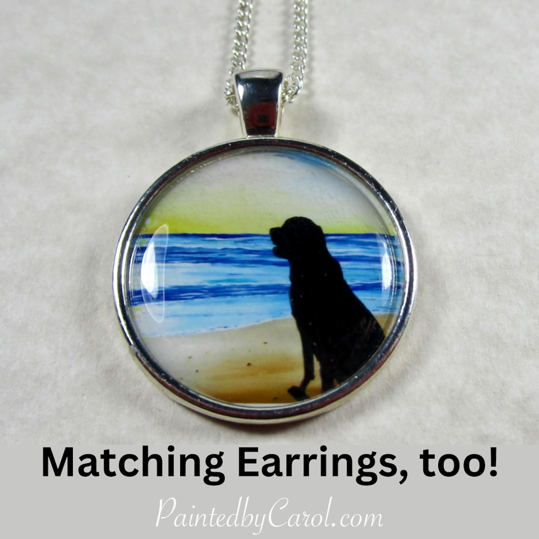Labrador Retriever Beach Pendant, Lab Necklace, Labrador Jewelry, Lab ...