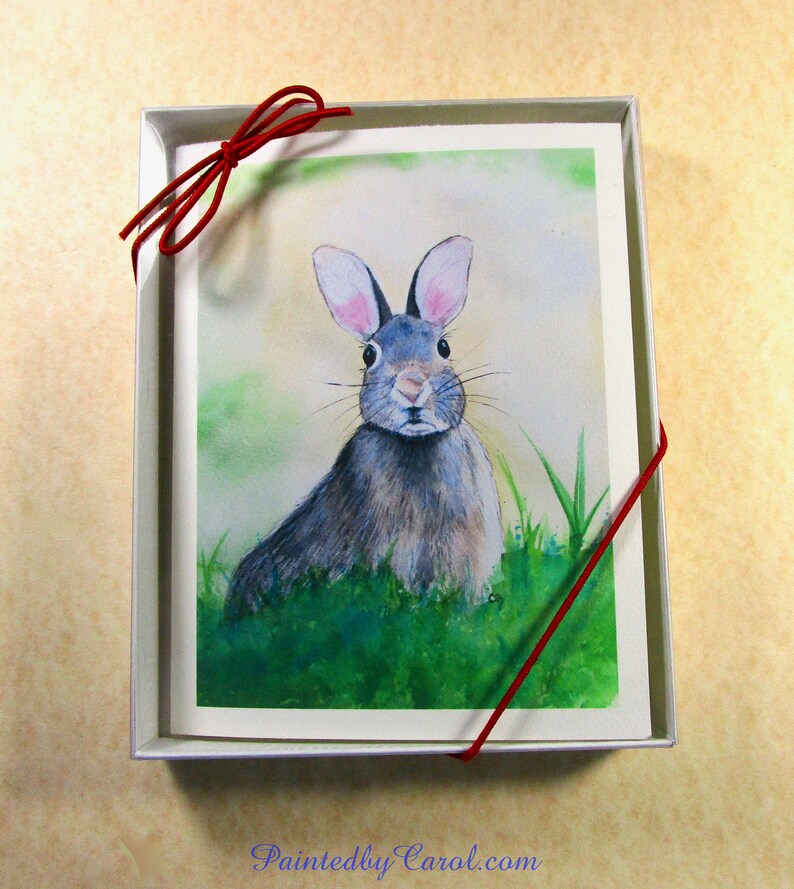 Bunny Note Cards Rabbit Stationery Cottontail Blank Cards - Etsy