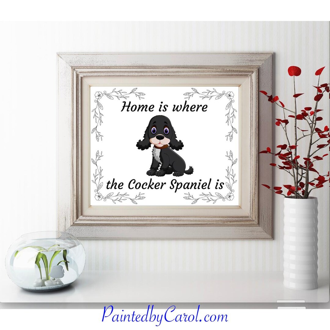 Black Cocker Spaniel Print, Cocker Spaniel Digital Download, Print at ...