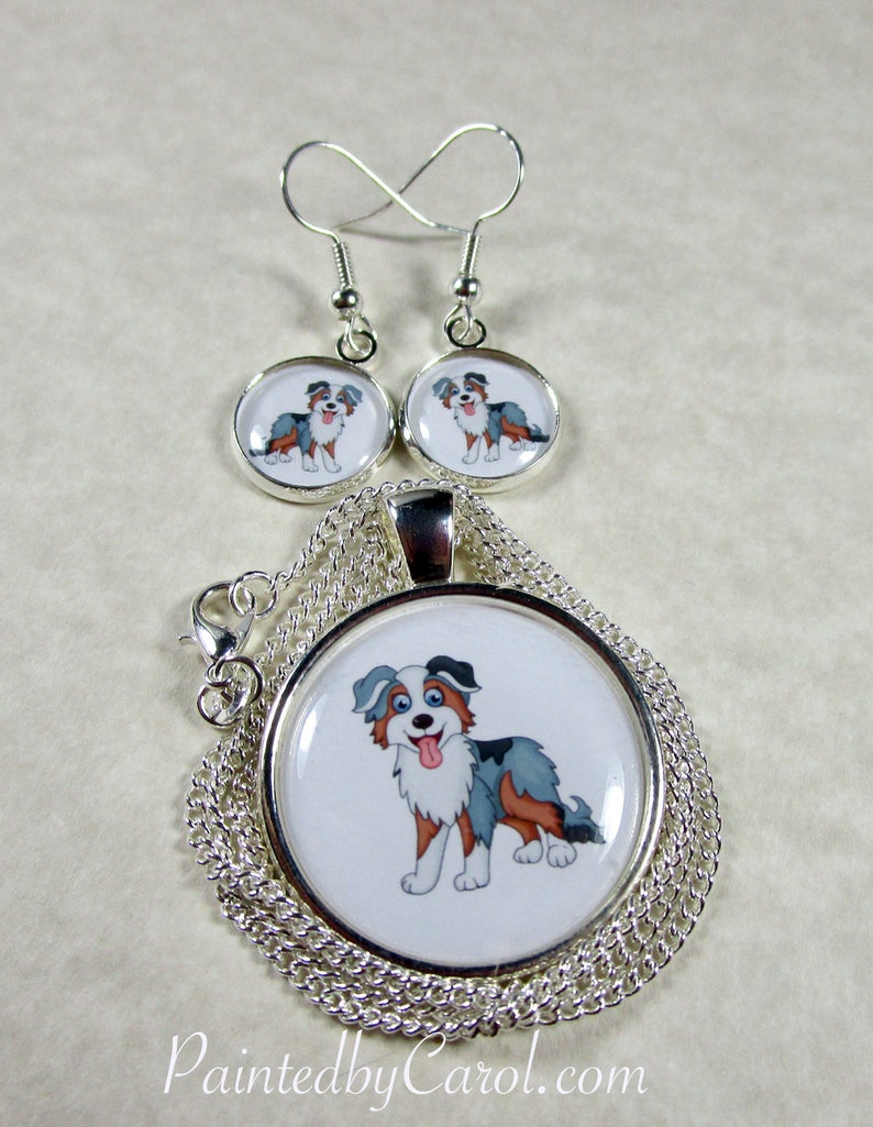 Australian Shepherd Earrings, Aussie Mom Studs, Leverbacks or Wires ...
