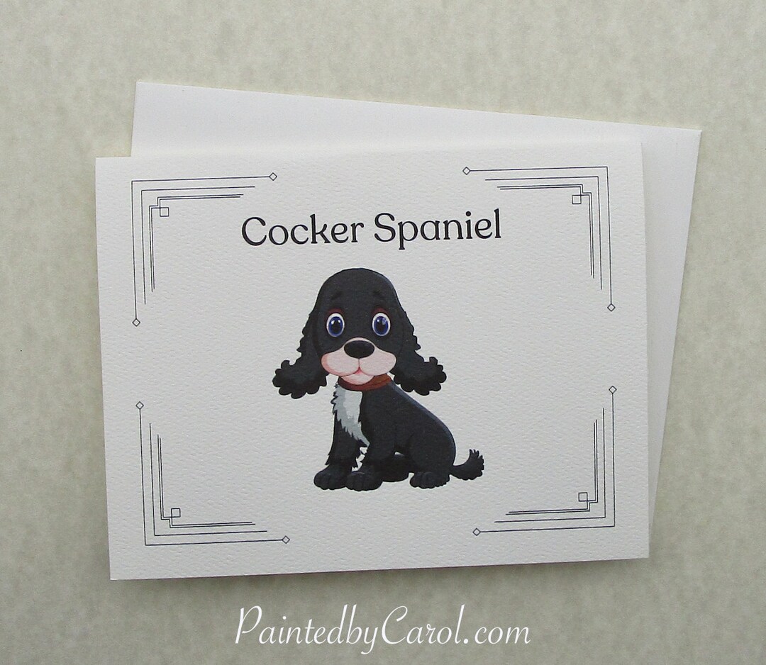 Black Cocker Spaniel Note Cards, Cocker Spaniel Stationery, Cocker Spaniel Gifts, Cocker Spaniel ...
