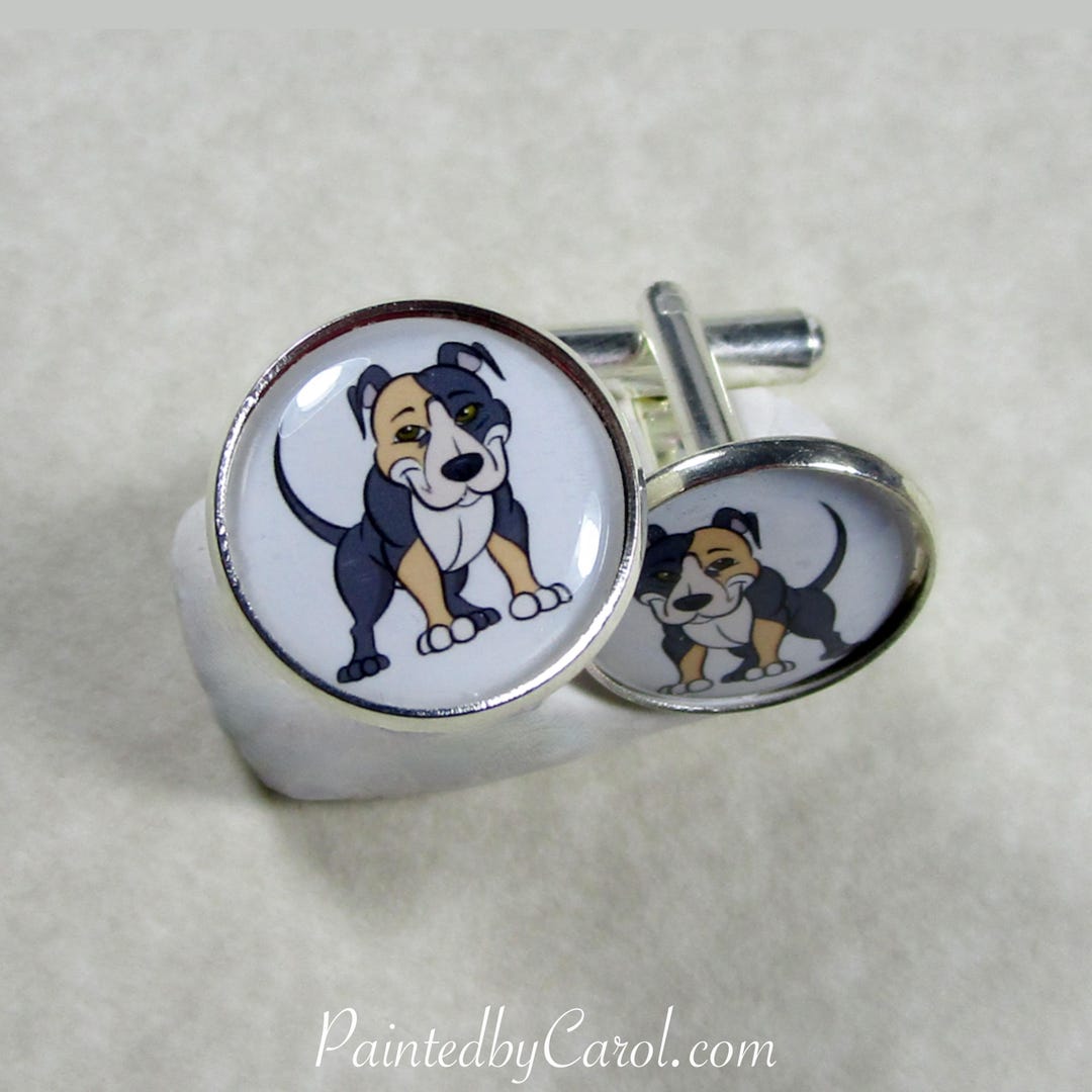 Pit Bull Cufflinks, Pit Bull Jewelry, Pit Bull Mens Gifts, Pit Bull ...