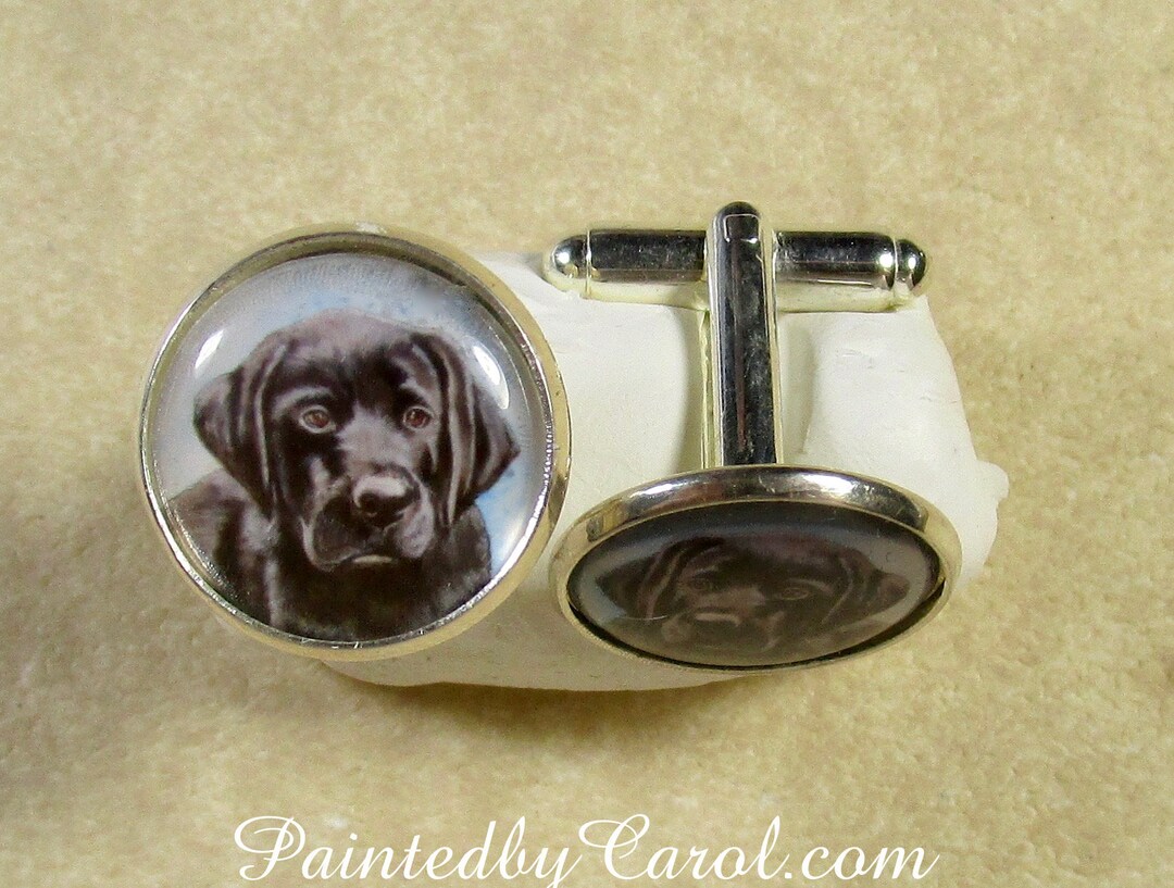 Black Lab Cufflinks, Black Labrador Retriever Cufflinks, Black Lab Mens ...