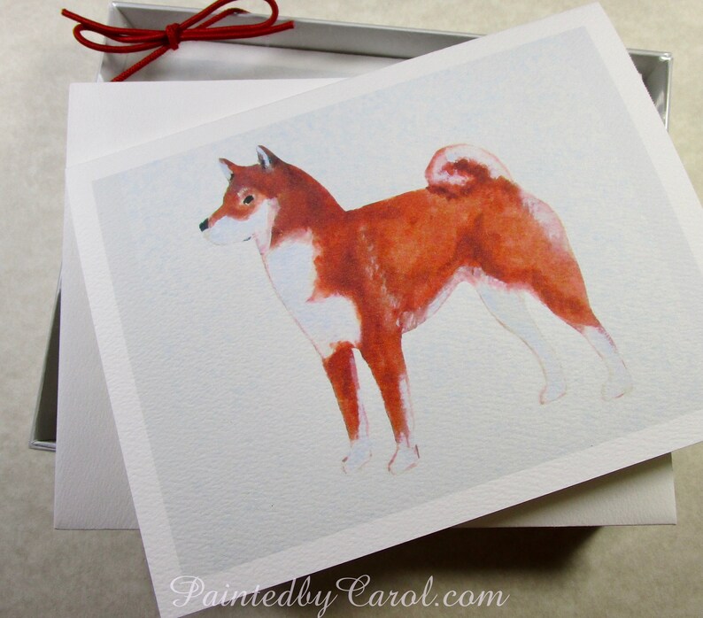 Red Shiba Inu Note Cards Shiba Inu Stationery Shiba Inu | Etsy