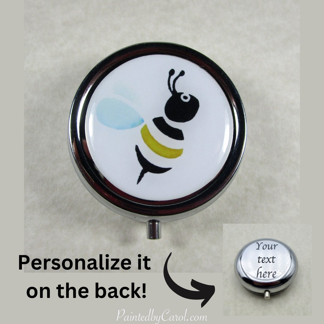 Bumble Bee Pillbox, Bumble Bee Pill Case, Bumble Bee Gifts, Bumble Bee ...