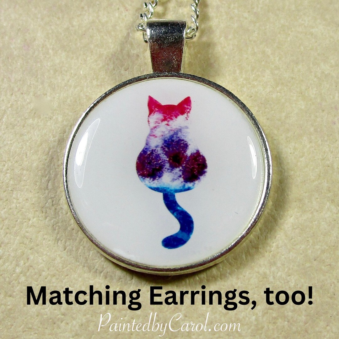 Calico Silhouette Cat Pendant, Calico Cat Necklace, Calico Cat Jewelry ...