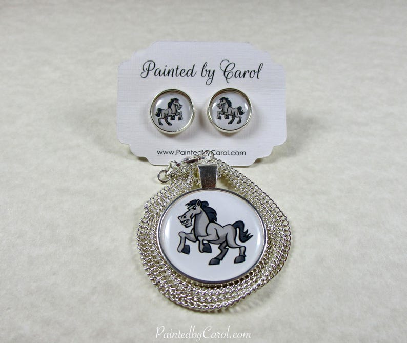 Mustang Necklace, Horse Mascot Pendant / Team Spirit Jewelry Gifts - Etsy