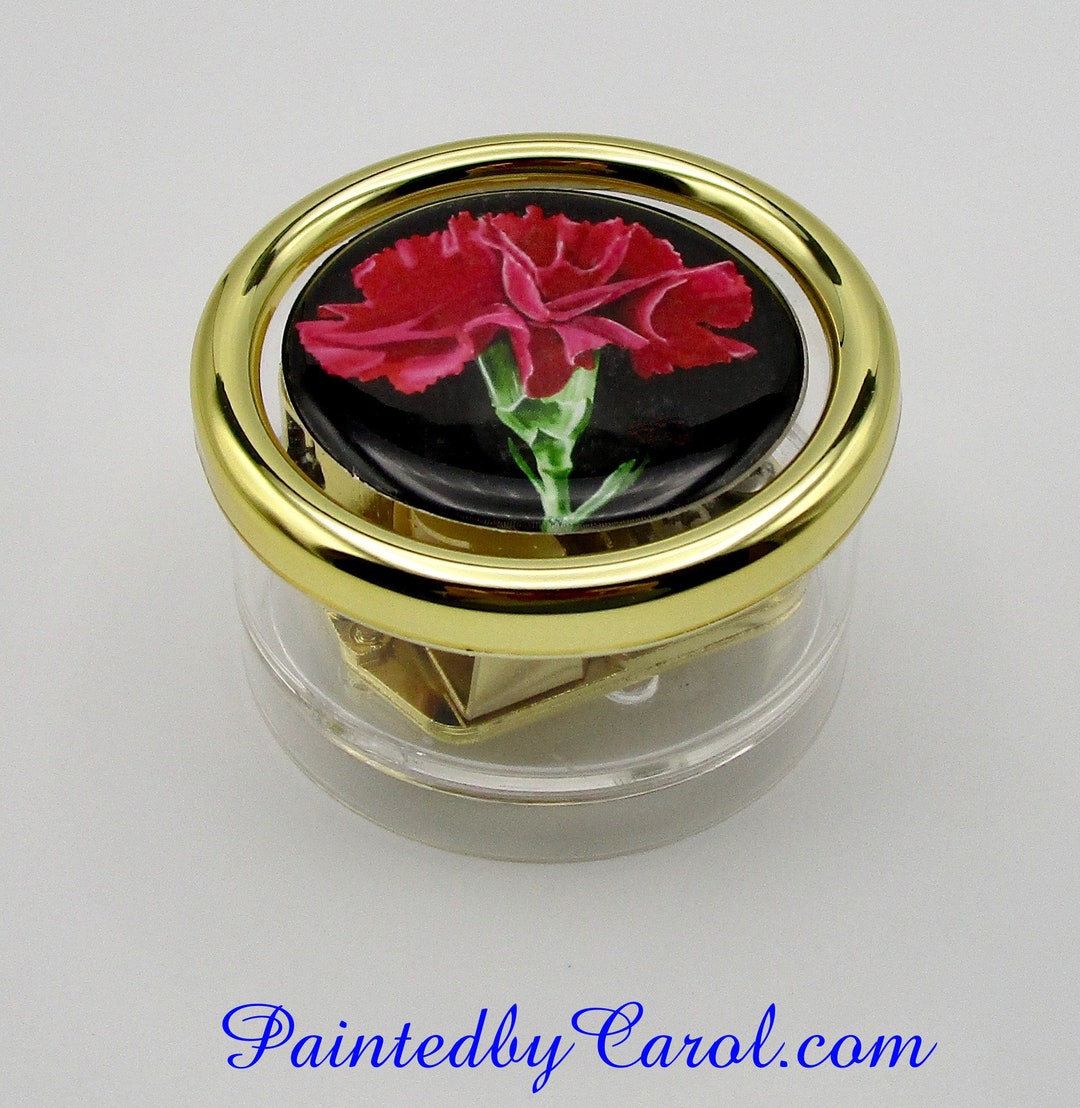 Carnation Music Box Carnation Gift Red Flower Gifts January - Etsy