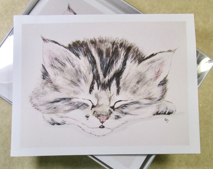 Kitten Cat Note Cards Stationery Set of 10 Cards - Etsy