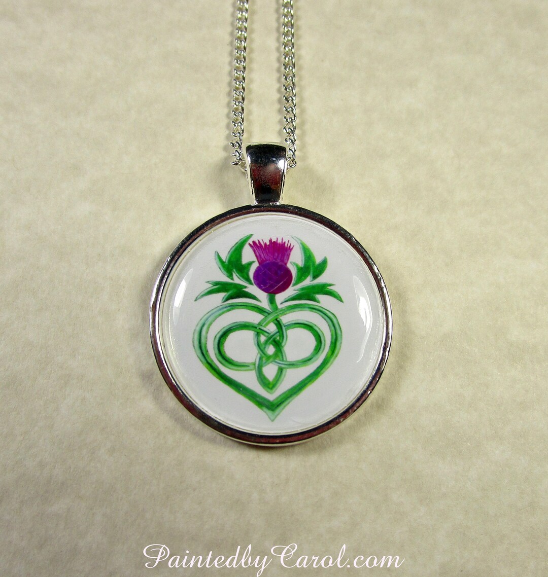 Celtic Thistle Pendant, Scottish Thistle Necklace, Thistle Jewelry ...