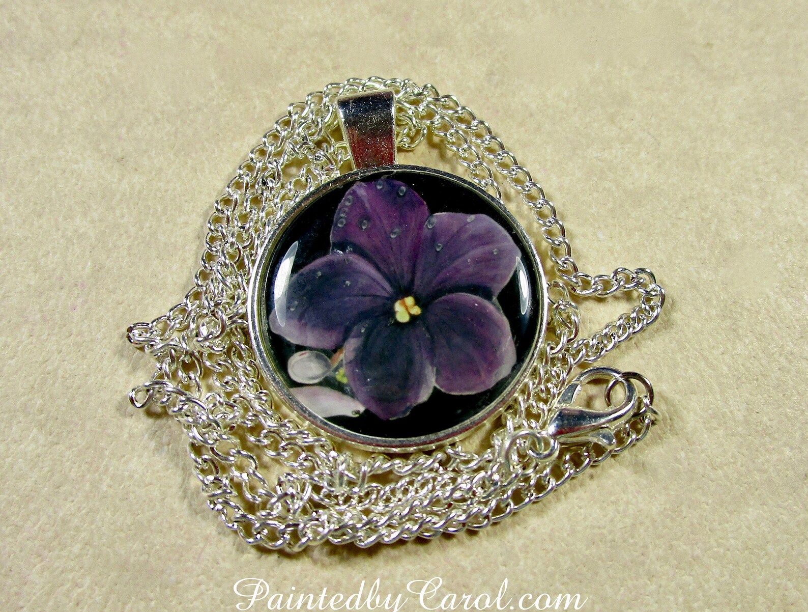 Violet Pendant Violet Necklace Violet Jewelry Purple - Etsy