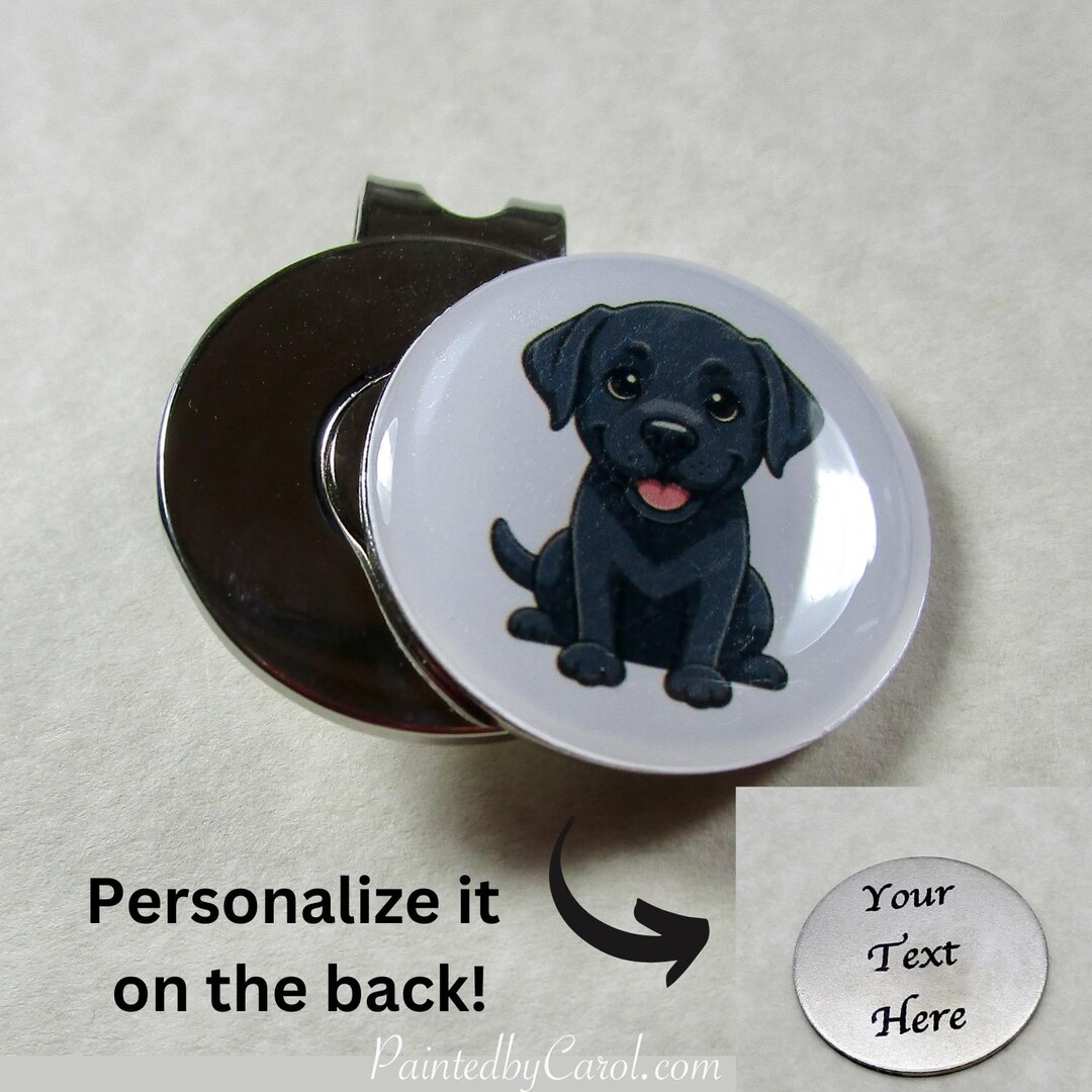 Black Labrador Retriever Golf Ball Marker, Personalized Dog Mom or Dad ...