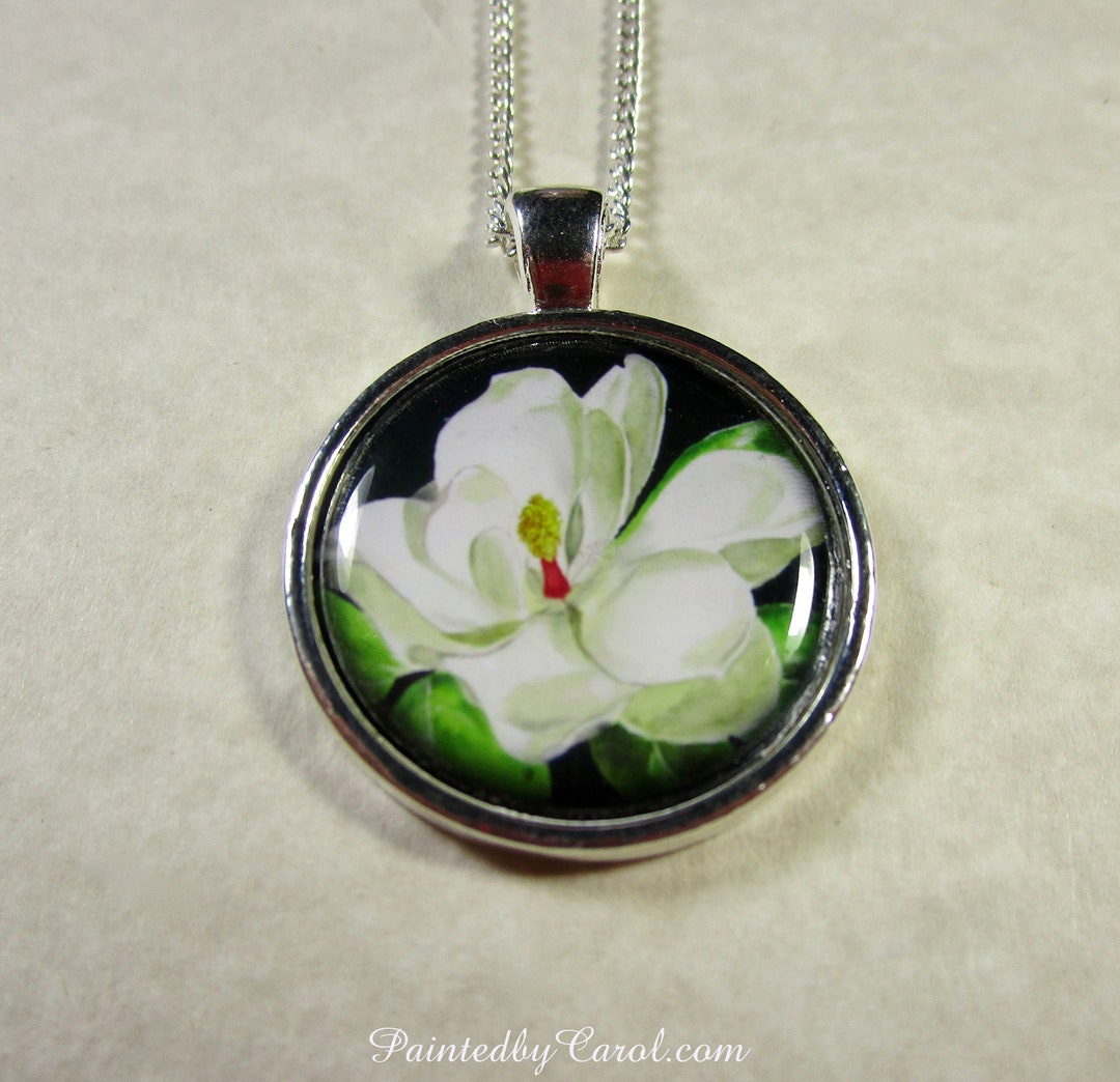 Magnolia Pendant, Magnolia Necklace, Magnolia Jewelry, Magnolia Gifts ...