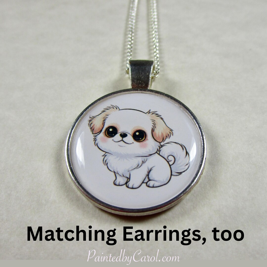 Japanese Chin Pendant, Japanese Chin Necklace, Japanese Chin Jewelry ...