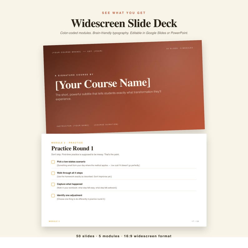 Course Creator Slide Deck Bundle | Editable Google Slides, Powerpoint ...